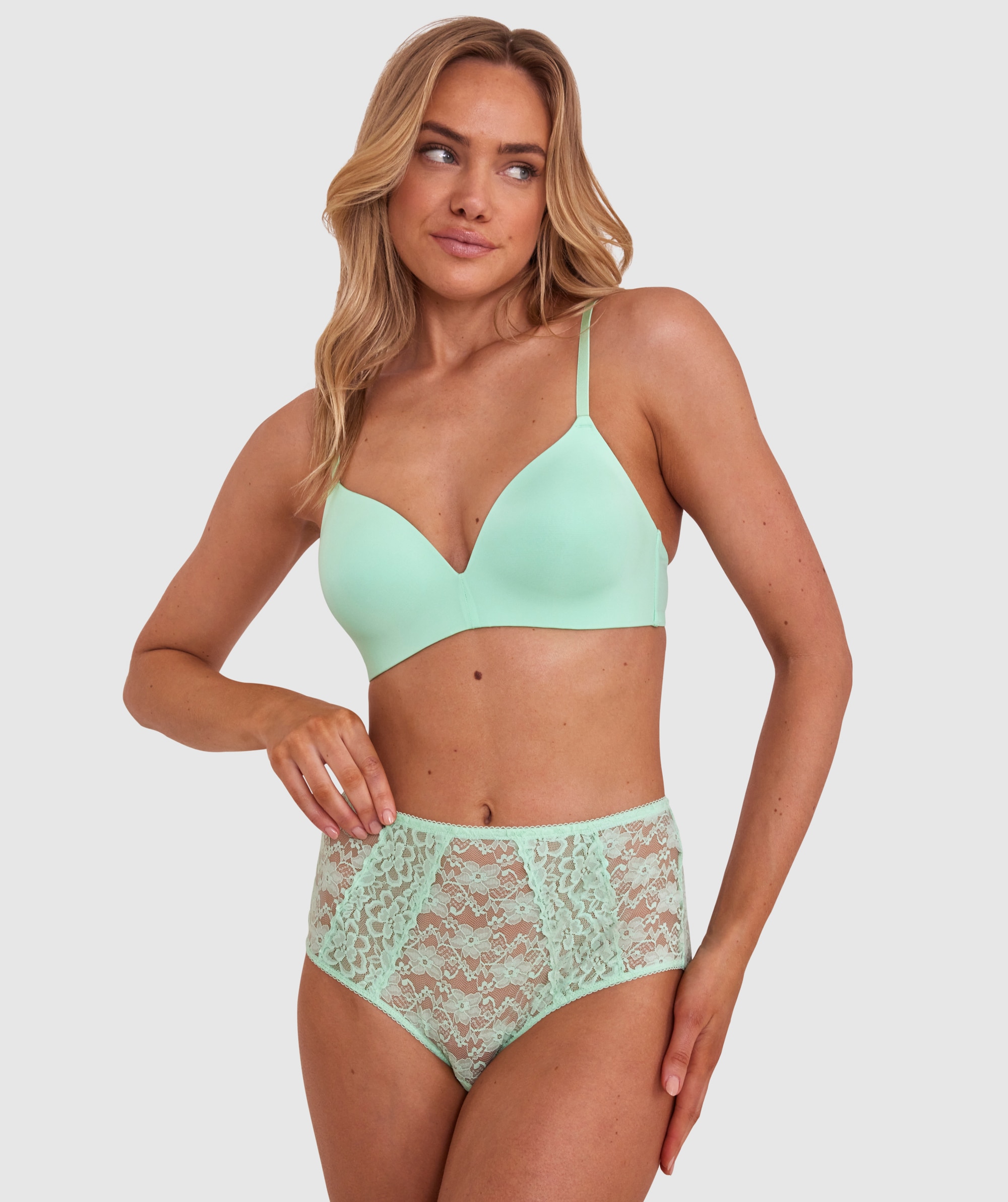 Bras N Things Tia Brazilian Knicker - Mint Green | 00847703