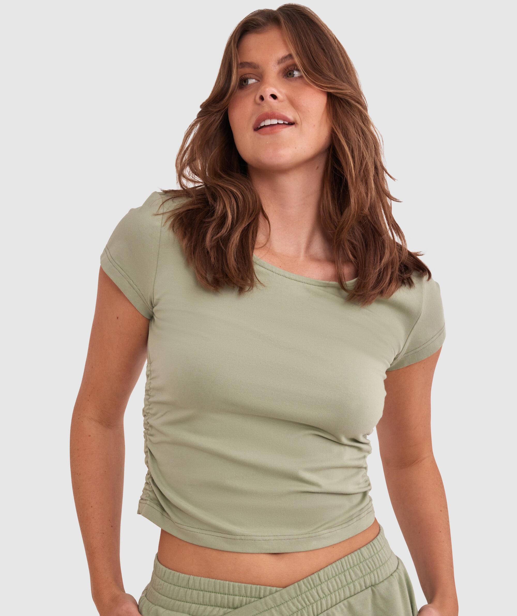 Bras N Things Ingrid Contour Plunge Longline Bra - Khaki | 01279104