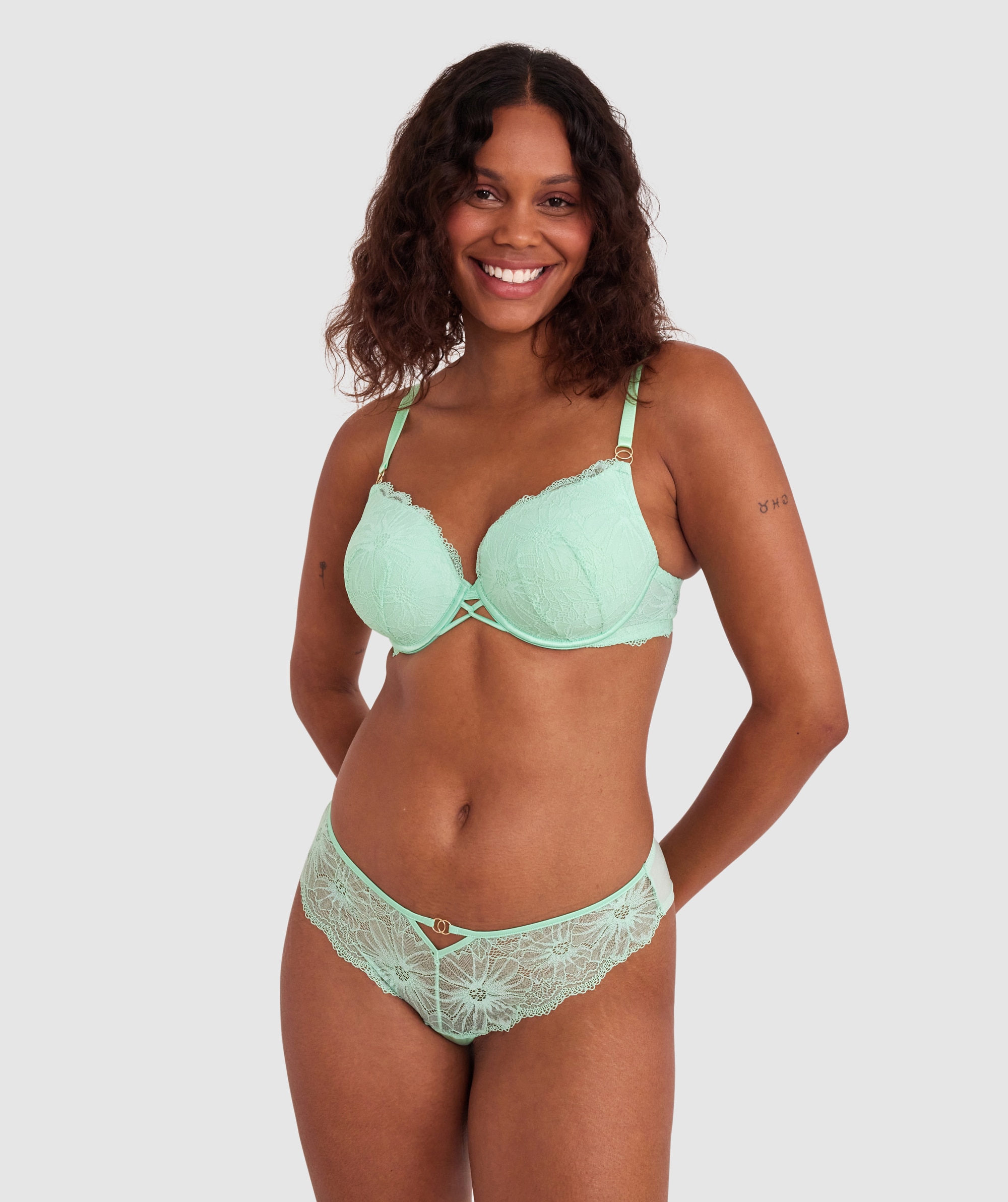 Bras N Things Tia Brazilian Knicker - Mint Green | 00847703