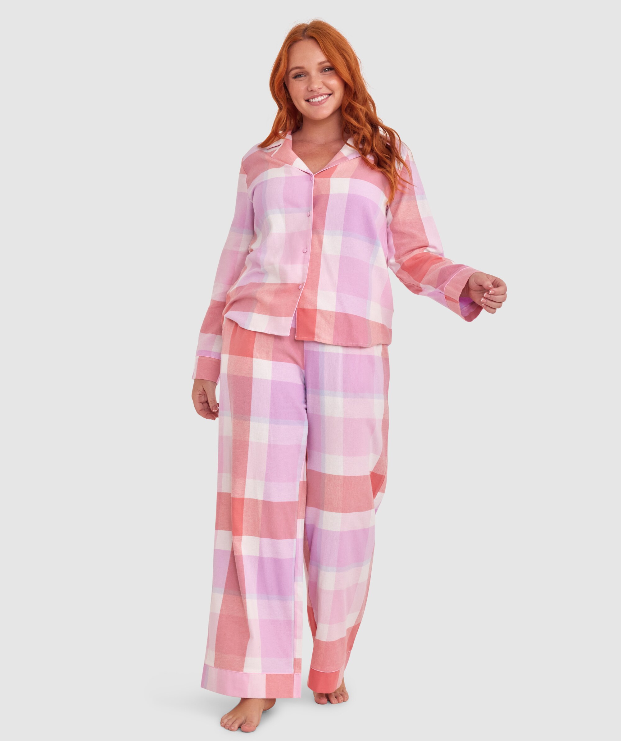 Bras N Things Azlin Long Sleeve Shirt - Print Check | 01499701