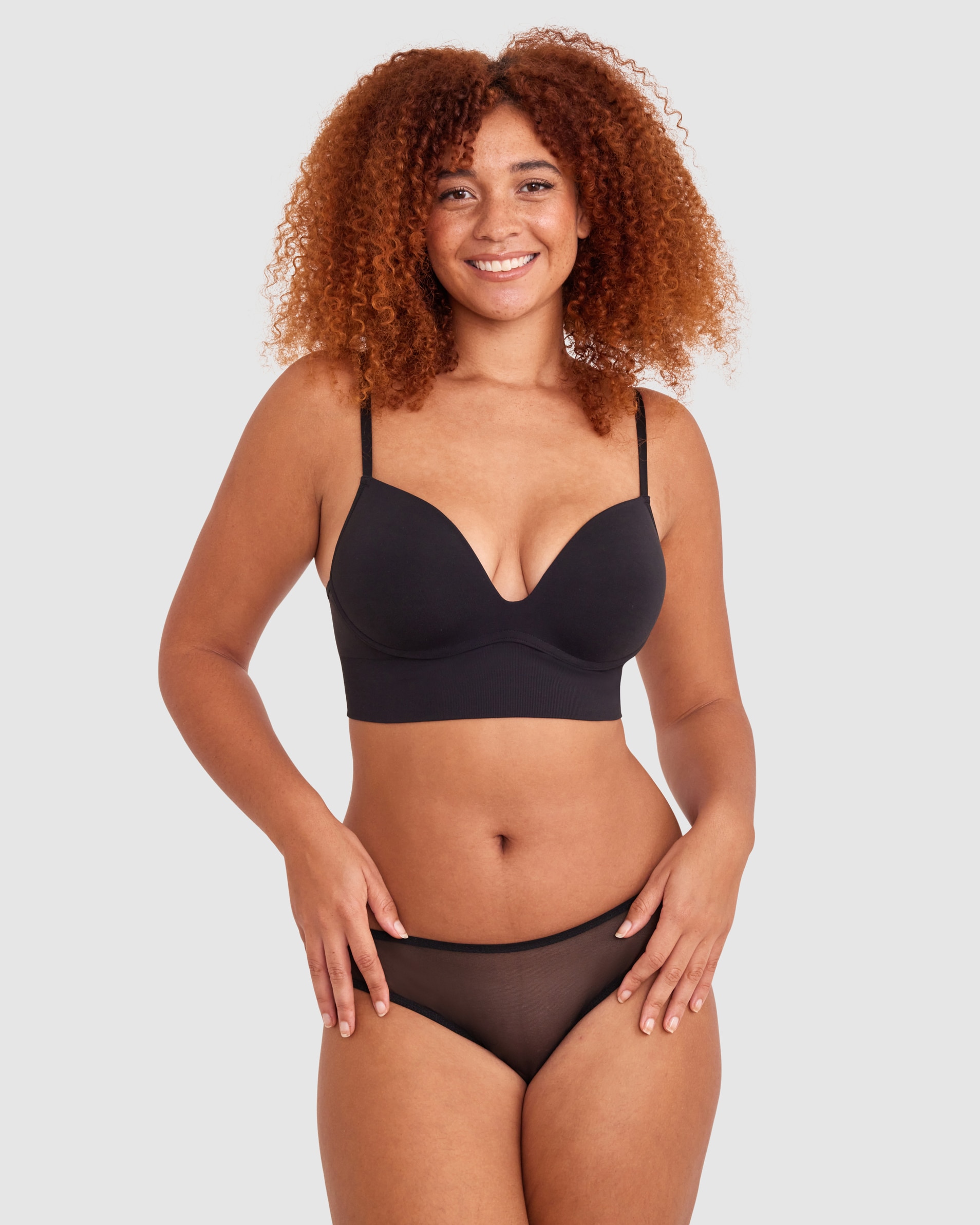 Bras N Things Base Layers Long Line Crop - Black | 01418501