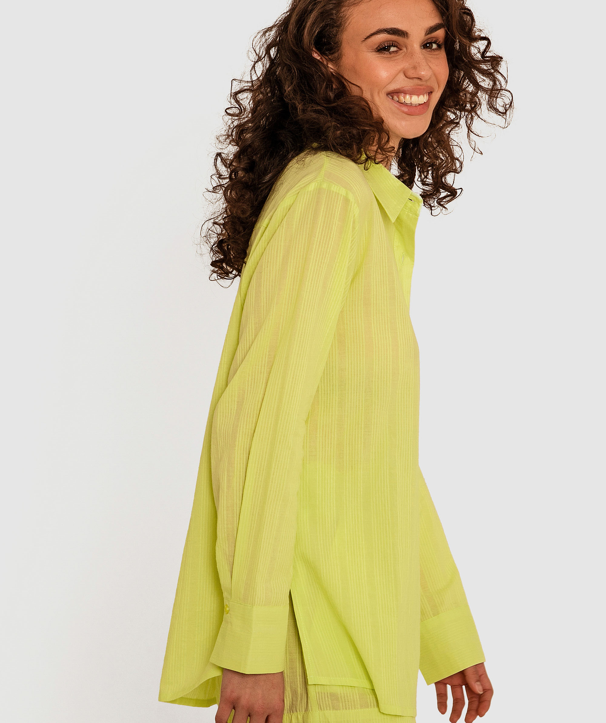 Bras N Things Carissa Long Sleeve Sleep Shirt - Bright Green | 01367702