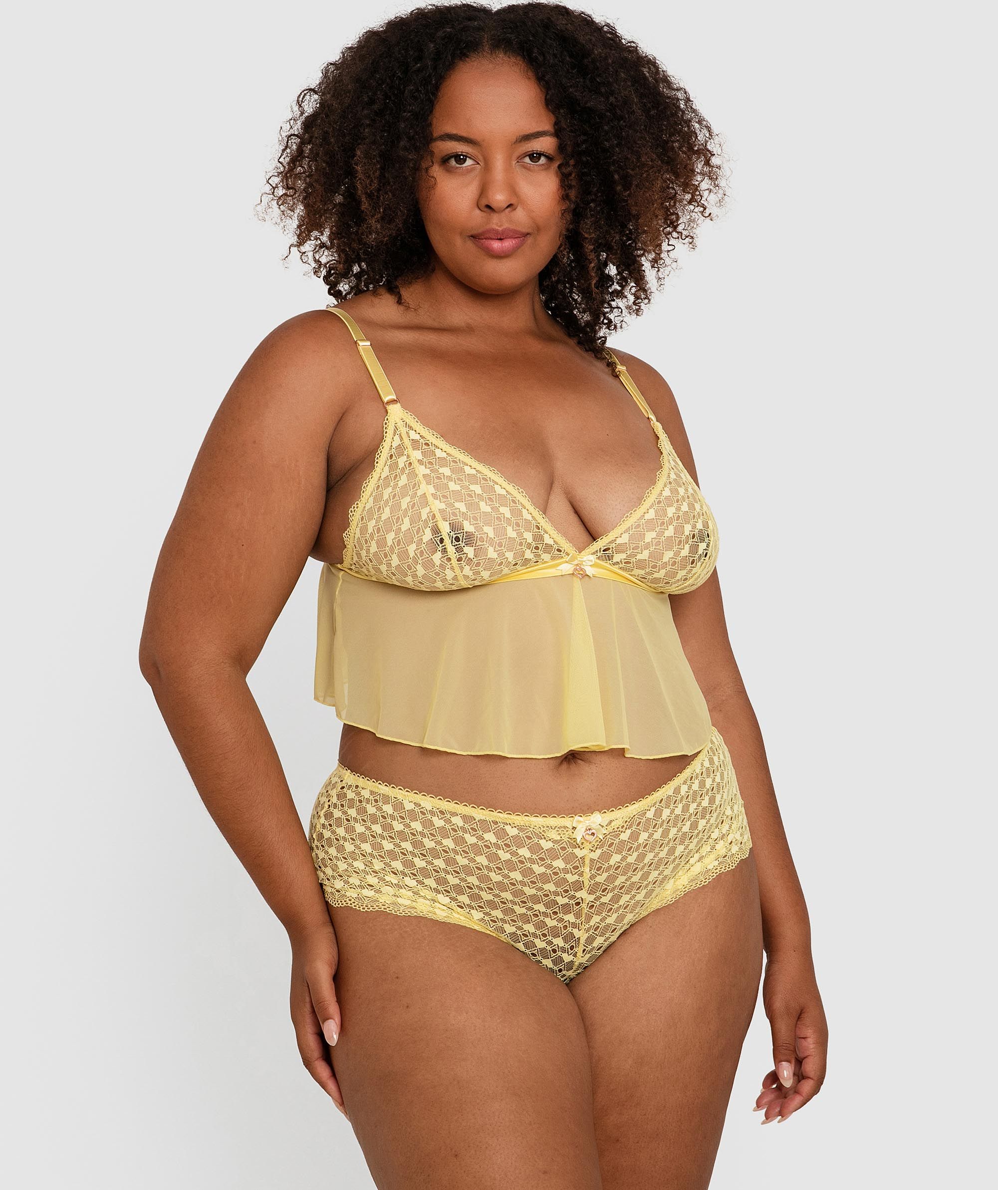 Bras N Things Night Games Sweetheart Cami - Light Yellow | 01251703