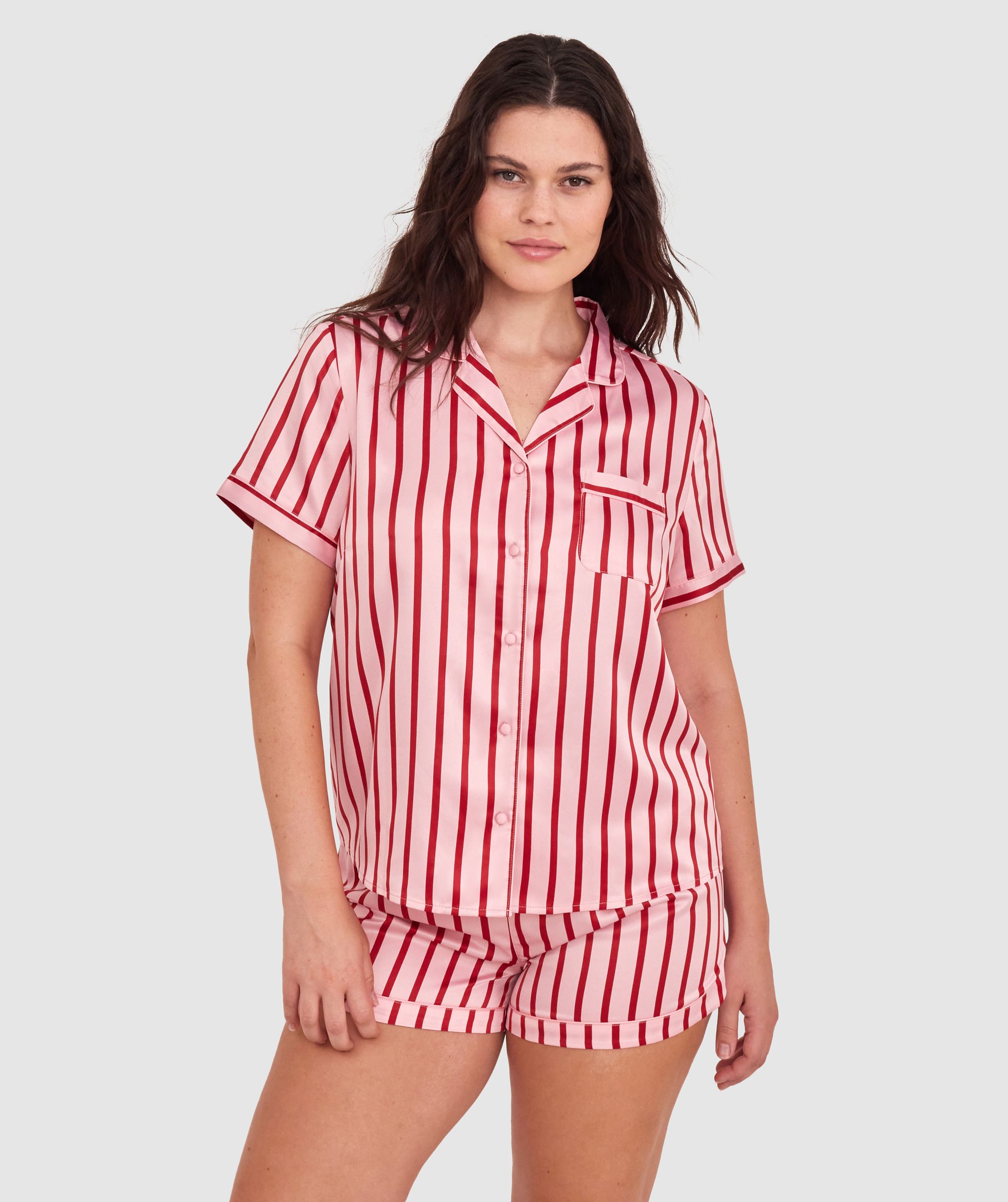 Bras N Things Liquid Satin Short Sleeve Shirt | 01324520