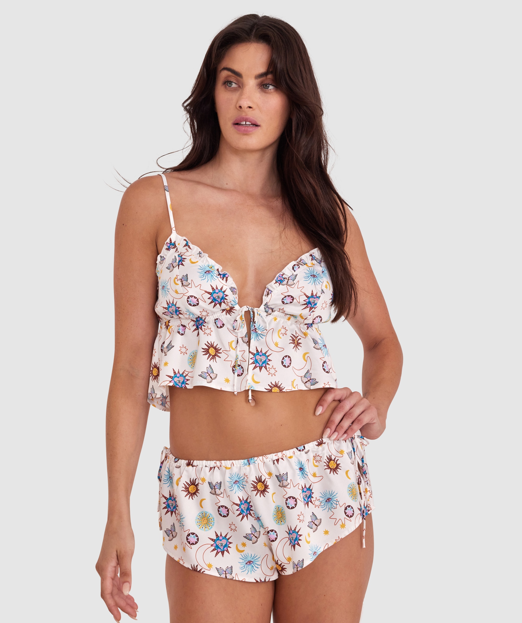 Bras N Things Luna French Knicker - Ivory Print | 01528201