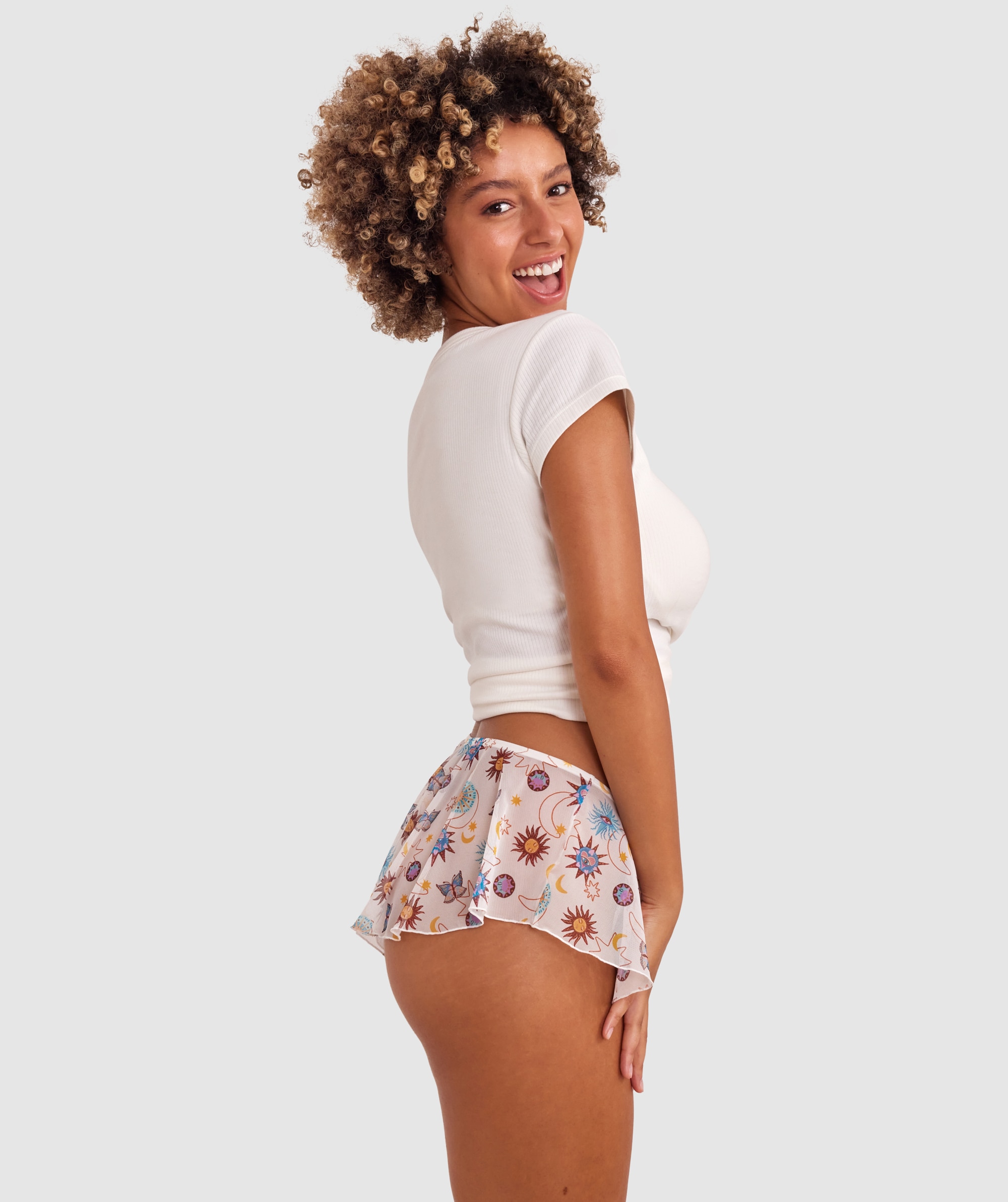 Bras N Things Luna French Knicker - Ivory Print | 01528201